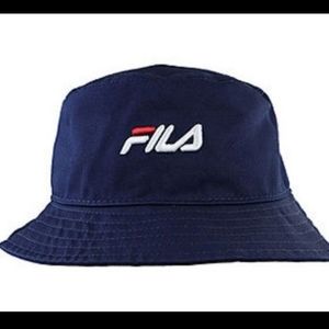 Fila | Accessories | Fila Embroidered Bucket Hat Navy Blue Logo | Poshmark